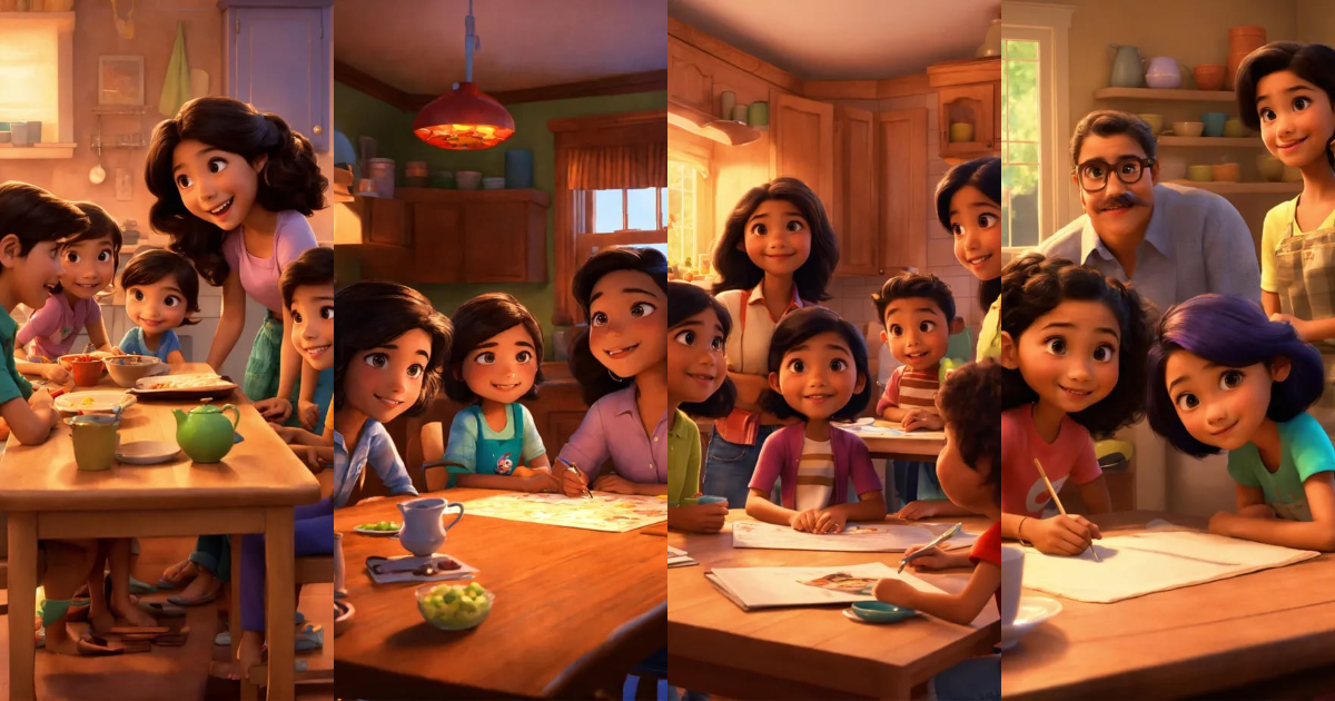 Lexica - Pixar animation of hispanic 9 year old Mia and her family Mia ...