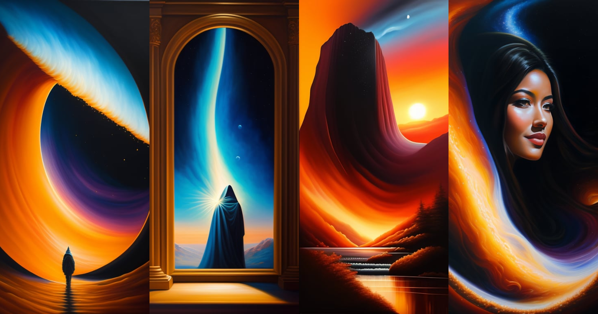 Lexica - Oil painting of an entity beyond the veil