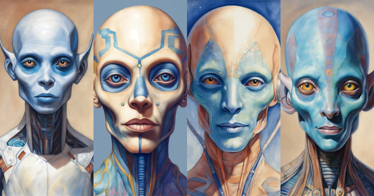 Lexica - Colored pencil drawing painting portrait of an humanoid ...