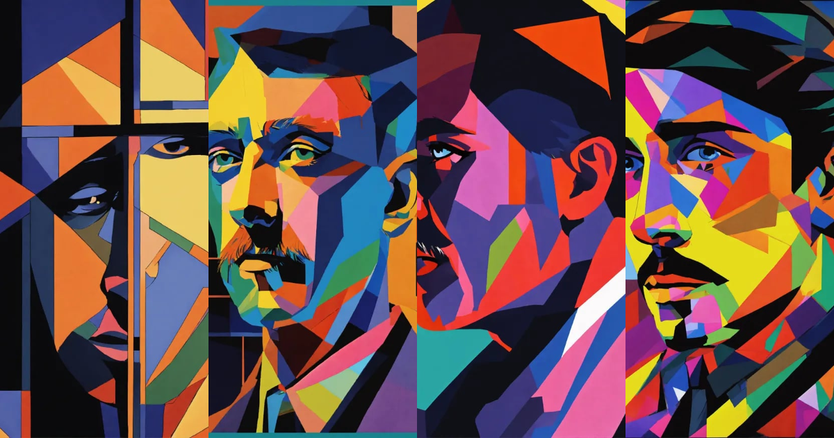 Lexica - Simplified abstract illustration of close up portrait that’s ...