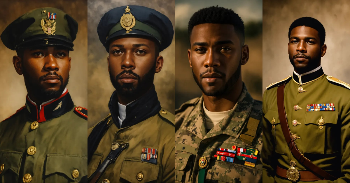 Lexica - Portrait of a military black man