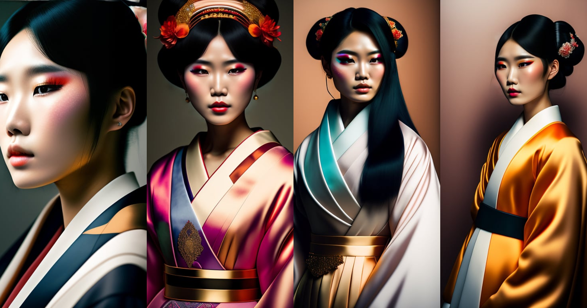 Lexica - Portrait of a stunningly beautiful, young, japanese geisha sad ...