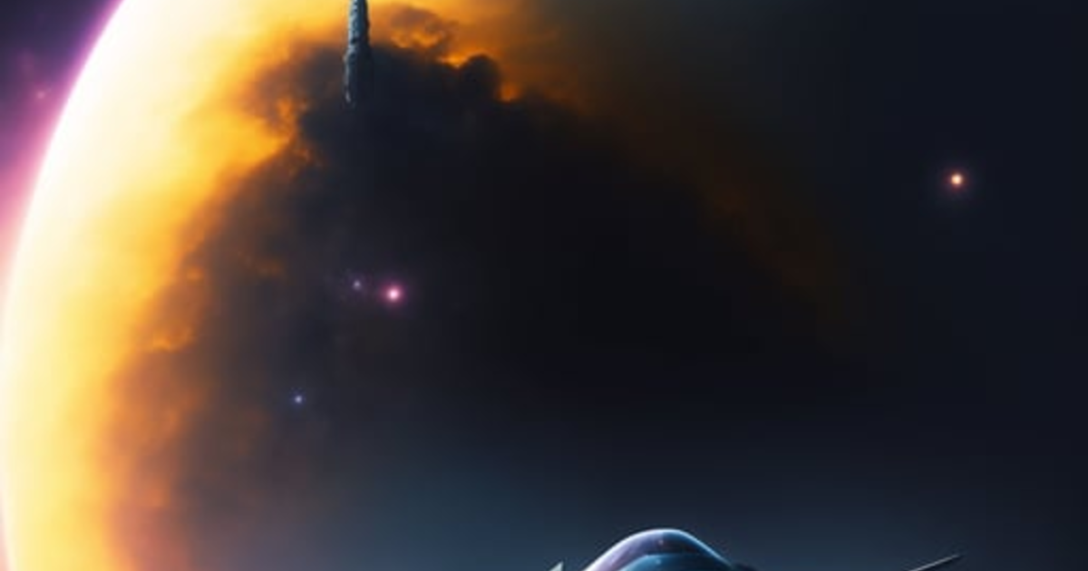 Lexica - A massive space ship, looks like a f-22 raptor, outer space ...