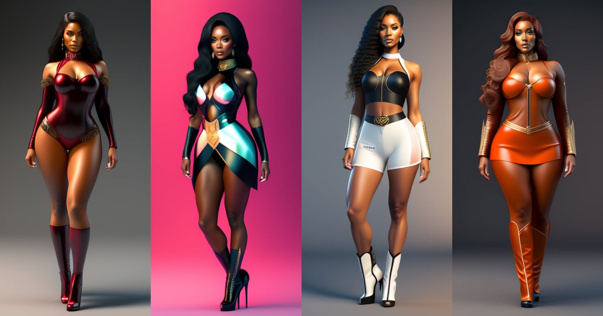 Lexica - 3d rendering of a full length octane girl