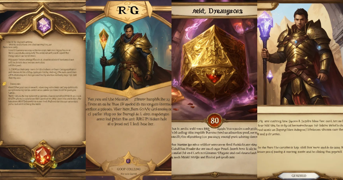 Lexica - RPG card template, fantasy, magic, heroic, gold, jewels, magic ...