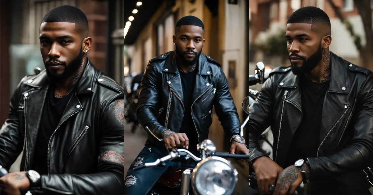 Lexica - Handsome black male, low beard, tattoos, Caesar haircut, deep ...