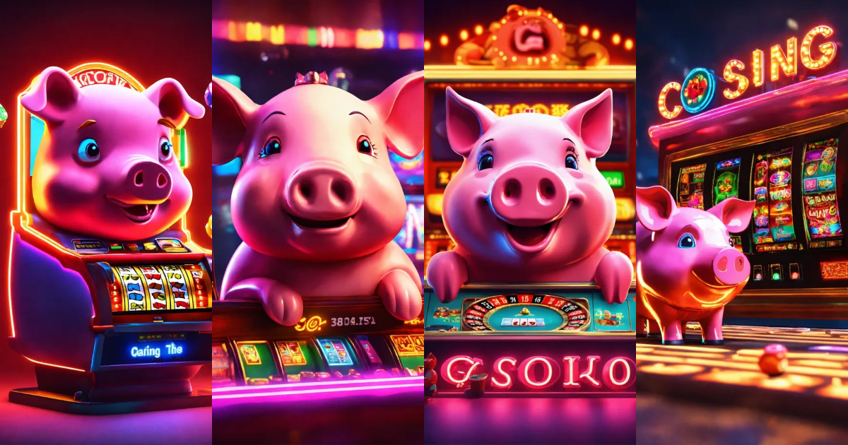 Lexica - 3D REAL CARTOON PIG casino slot machine in the gambling 8k ...