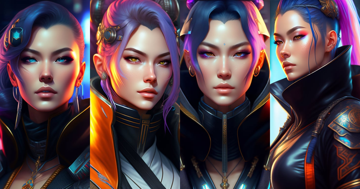 Lexica - Right facing, Portrait of a cyberpunk russian cyborg ninja ...