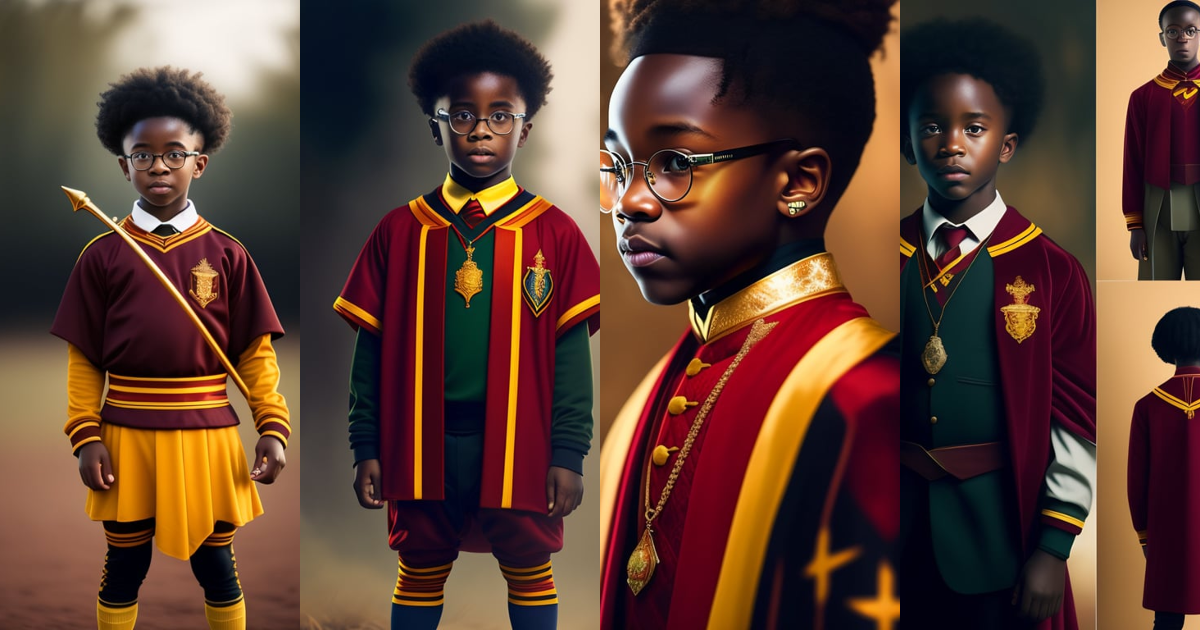 Lexica - Full shot young african harry potter, gryffindor quidditch ...