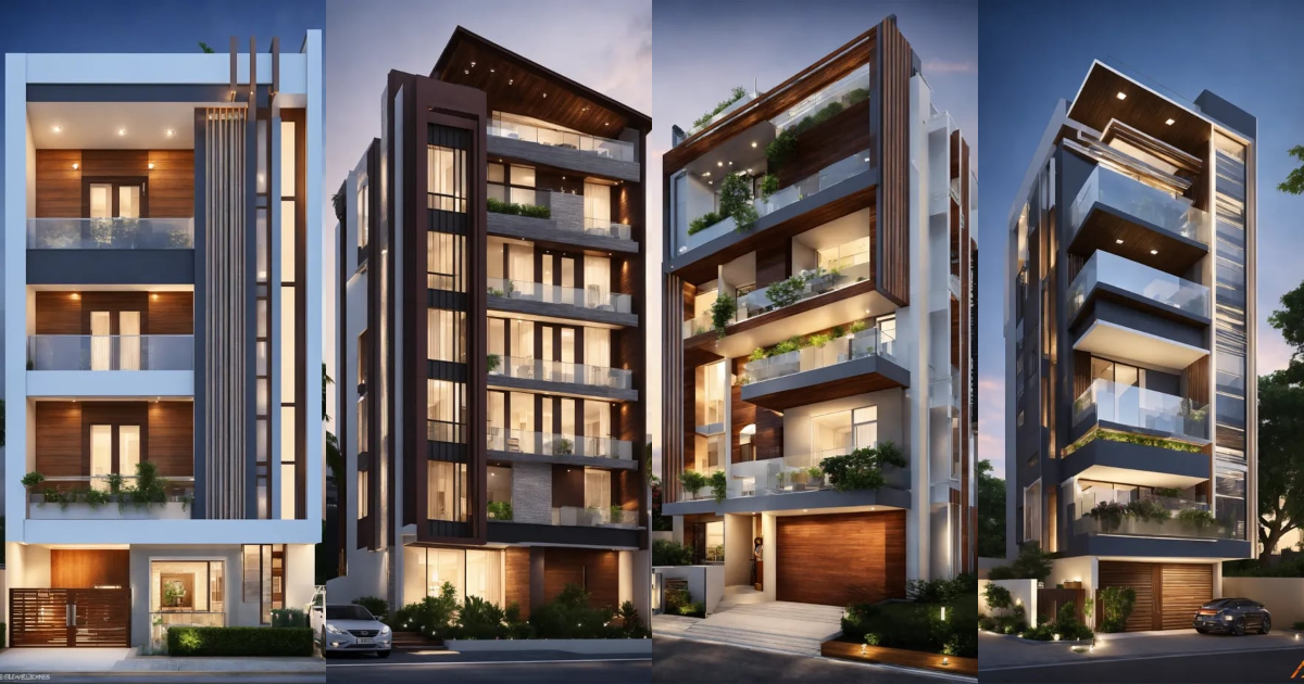Lexica - Create 40 floor apartment exterior elevation in altra modern ...