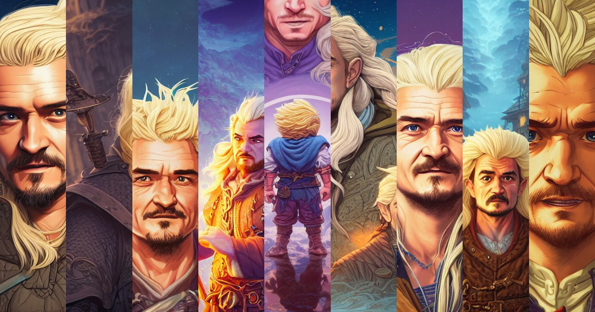 Lexica - Orlando bloom as a blonde dwarf by dan mumford, yusuke murata ...