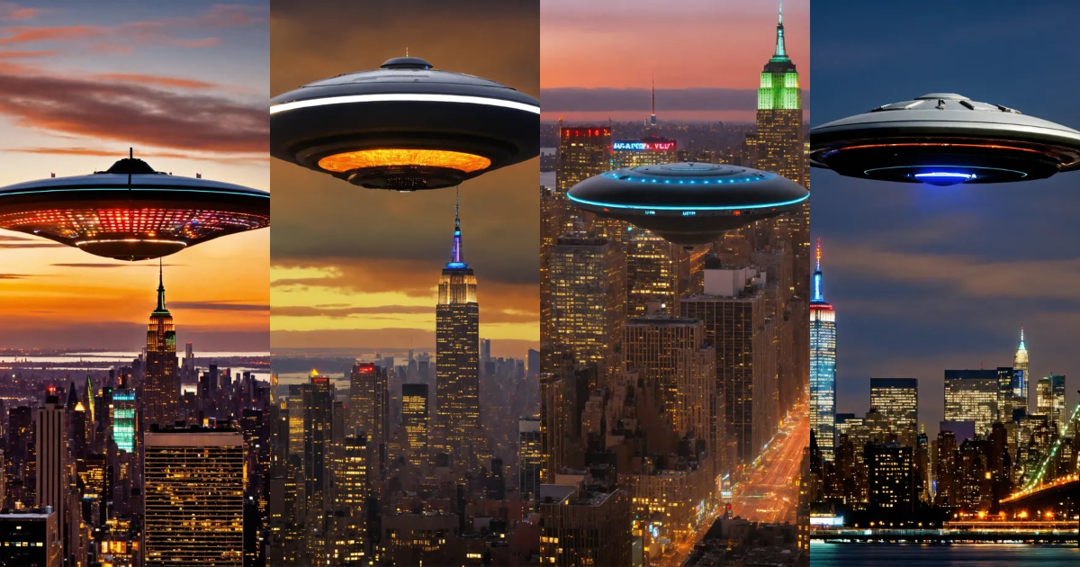 Lexica - UAP high fidelity HD UFO on top of NYC skyline
