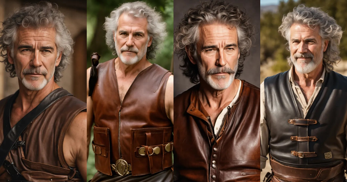 Lexica - Lithe pale 60 year old male with wild curly gray hair blowing ...