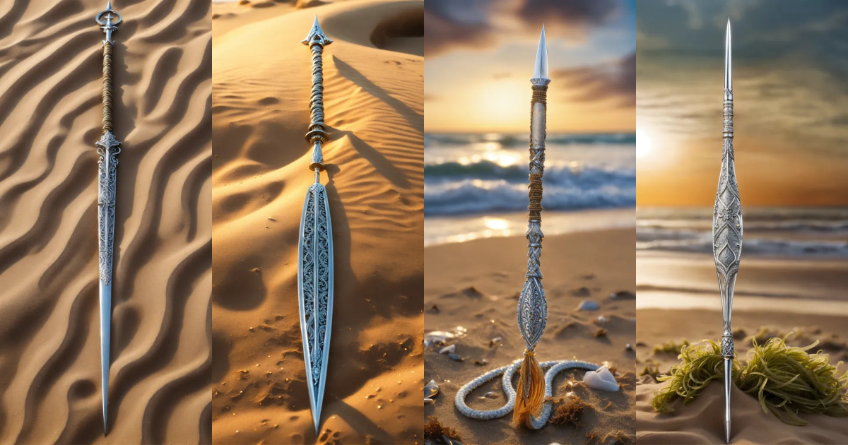 Lexica - 8k, picture of a narrow and delicate toothed spear with sharp ...