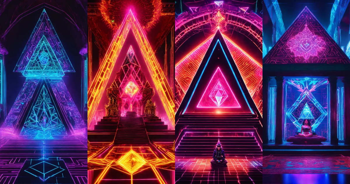 Lexica - Cyber Pagan of diamond and shimmer black neon light Trance ...