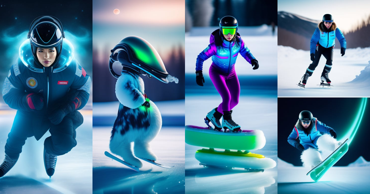 Lexica - Alien driving ice skating