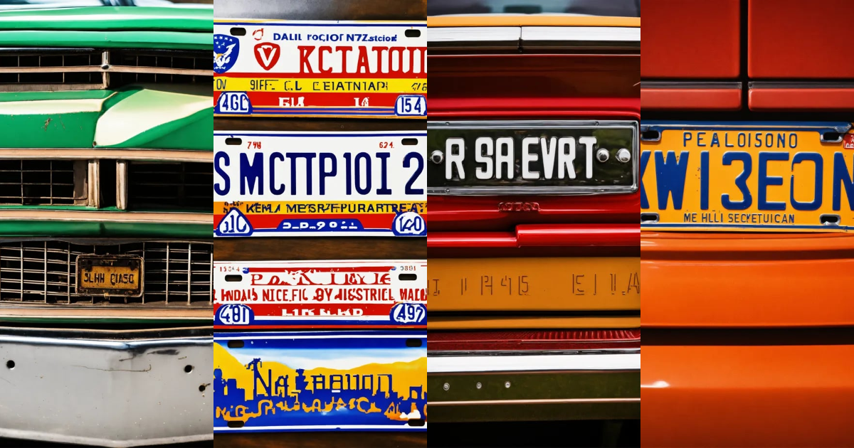 Lexica - License plate, no background