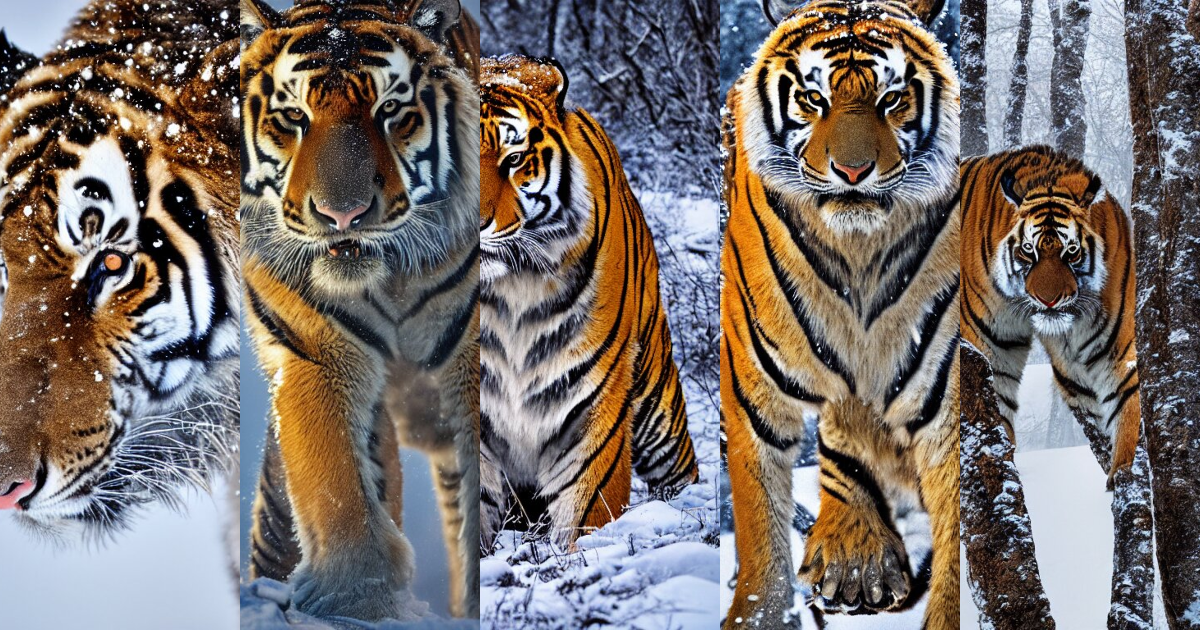 Lexica - Beautiful photo of a saber - toothed tiger in a snow forest in ...