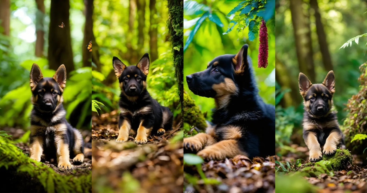 Lexica - "Puppy Jungle Playtime" Step into the vibrant rainforests ...