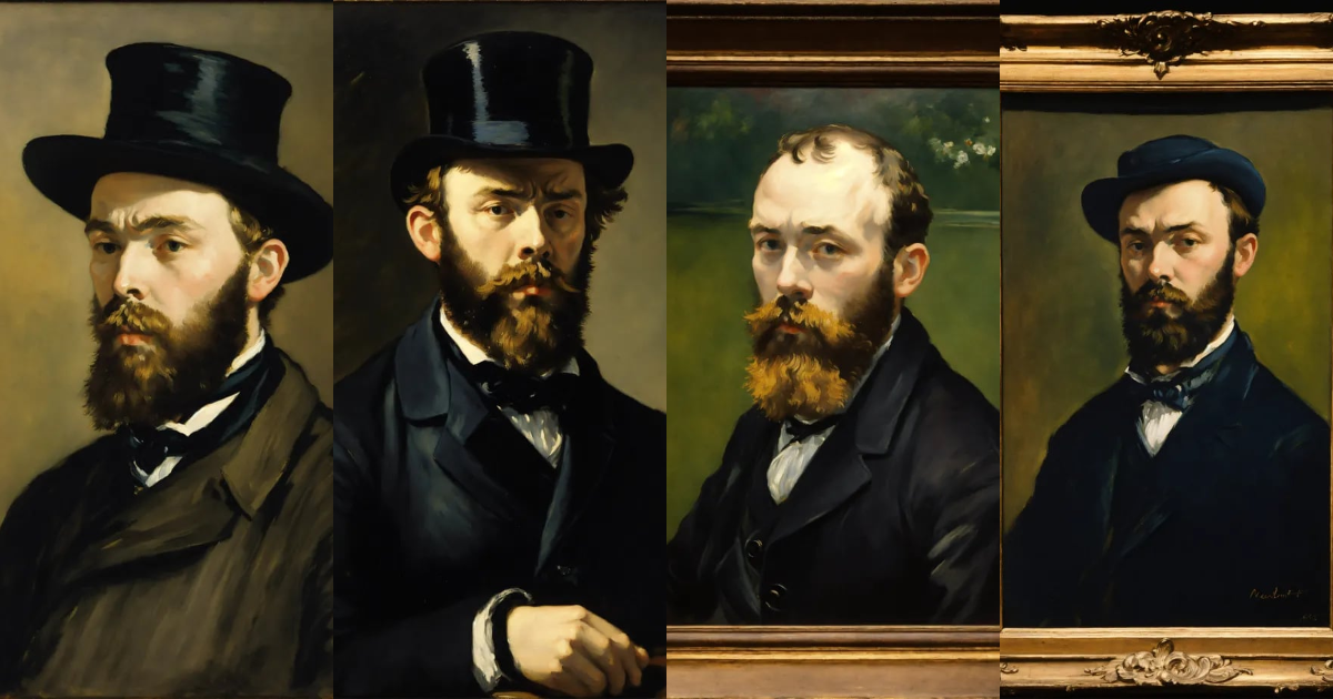 Lexica - Oil painting, self portrait of manet, by manet
