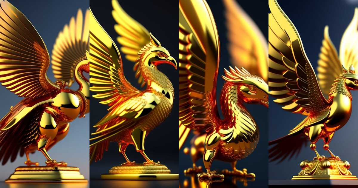 Lexica - A metal Garuda bird golden wings, very detailed, realistic ...
