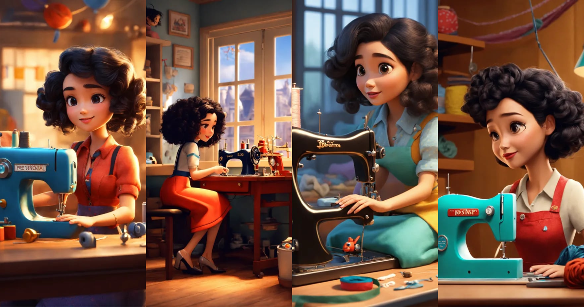 Lexica - A 3d pixar disney style pôster, with a cute woman with curly ...
