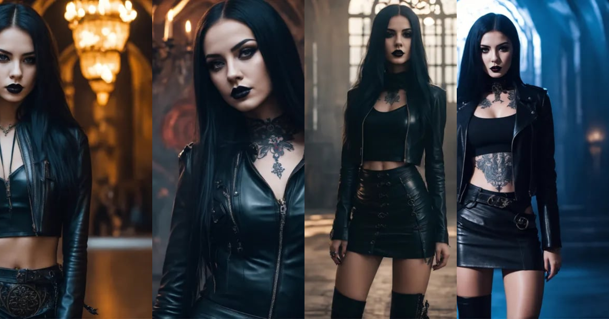 Lexica - Beautiful goth model young girl in fantasy world, wearing ...