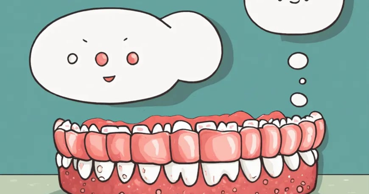 Lexica - One cartoon dentures in thought bubbles