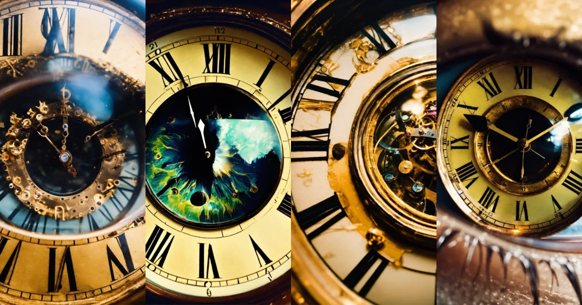 Lexica - An inspiring photograph of a awe-filled eye reflecting time ...