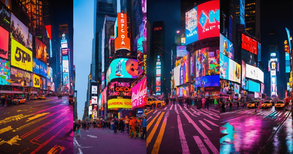 Lexica - Colourful neon graffiti Times Square