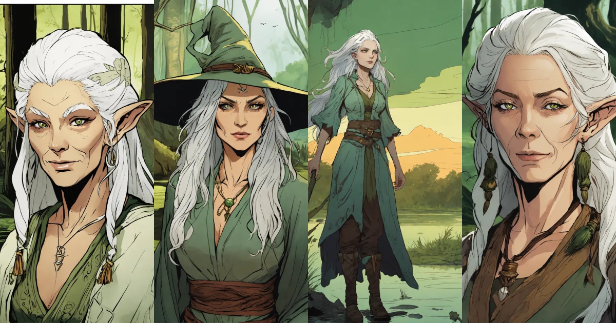 Lexica - An attractive older fey witch that lives in the swamp, white ...