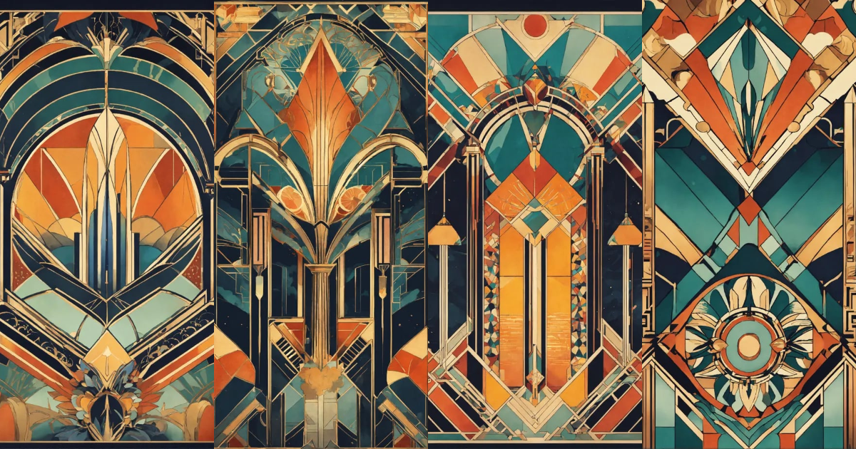 Lexica - Art Deco Illustrations Roaring 20s Geometric Shapes Elegant ...