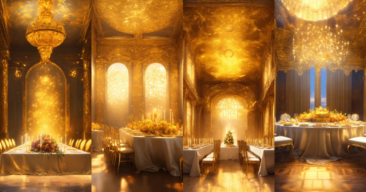 Lexica - Drawing illustration of a banquet on a beautiful table made of ...