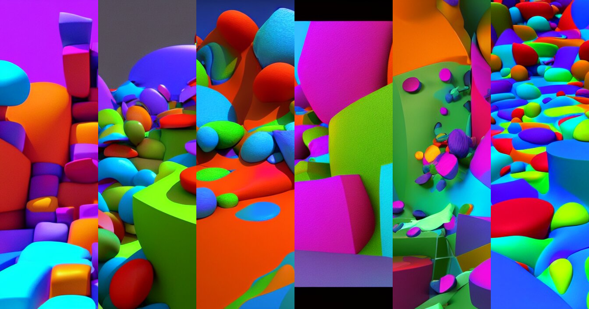 Lexica - Colorful abstract vibrant '3D ENVIRONMENT'!!! 'blender cycles ...
