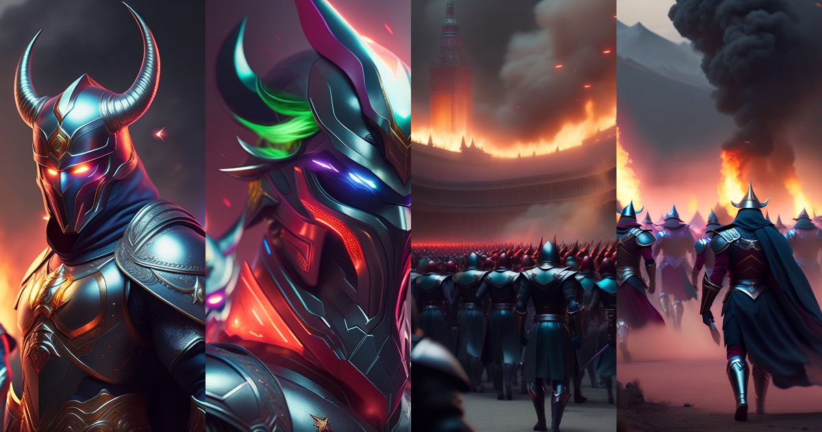 Lexica - A cinematic and epic scene of the battle between the 1,000 ...