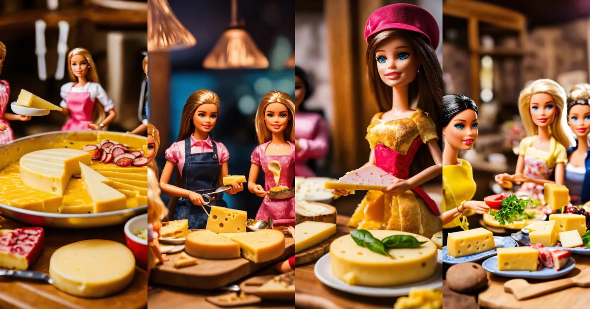 Lexica - French cheese raclette with Barbie and her friends