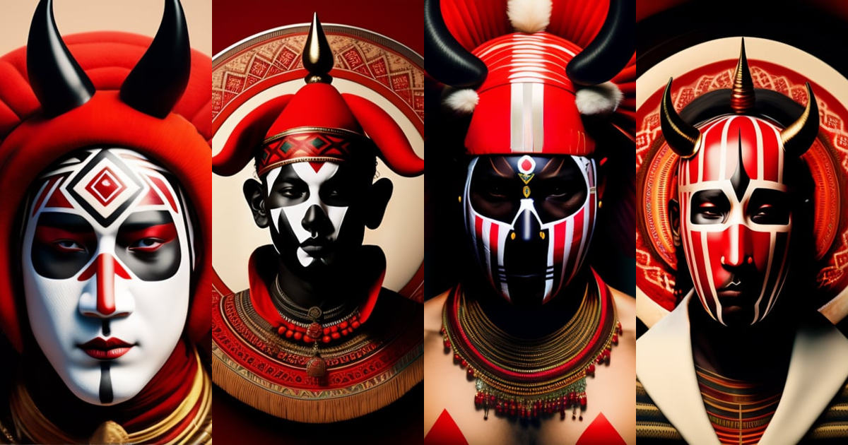 Lexica - Cd cover art with a no face mystery man in tribal clothes ...