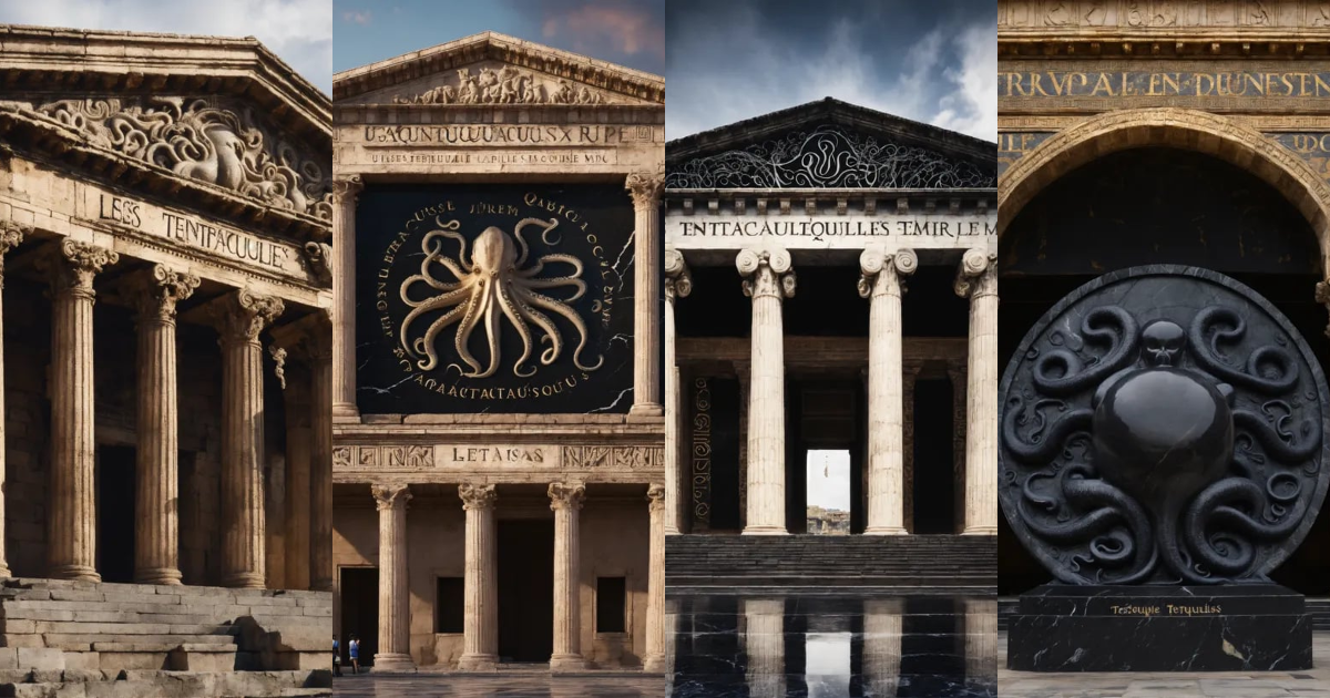 Lexica - Ultrarealistic black marble written ''Les Tentacules'' on ...