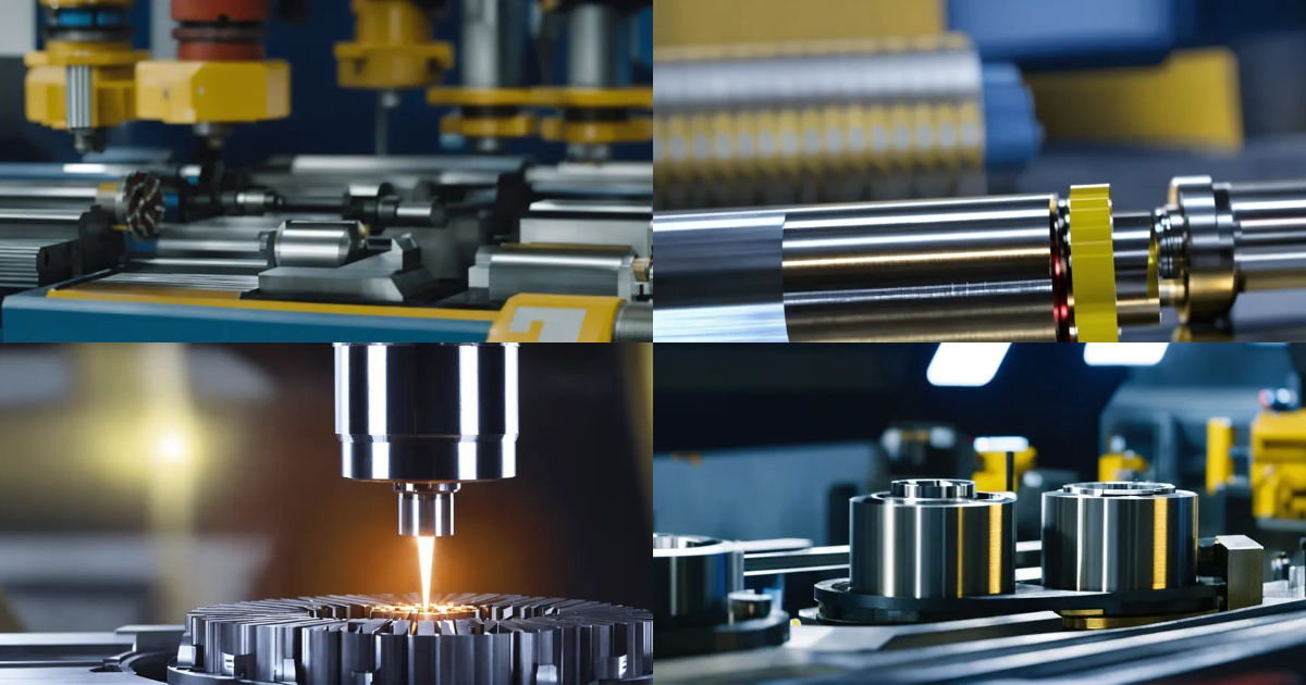 Lexica - Generate a detailed image of a group of end mills inside a CNC ...