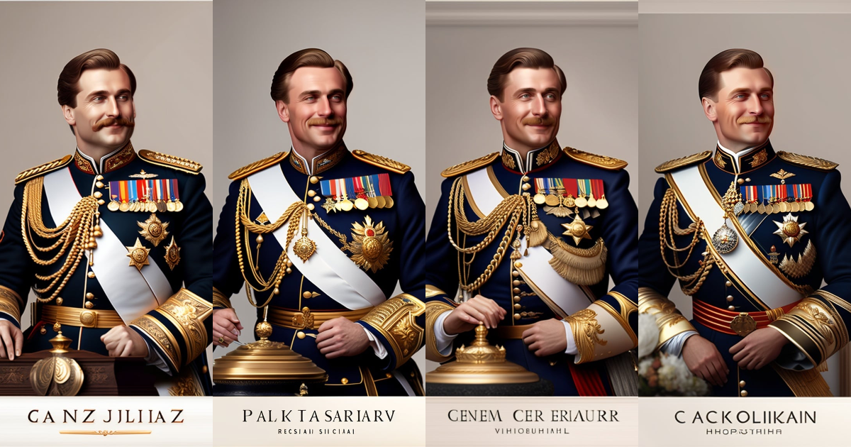 Lexica - Official Portrait of a serious russian czar, male, cheerful ...