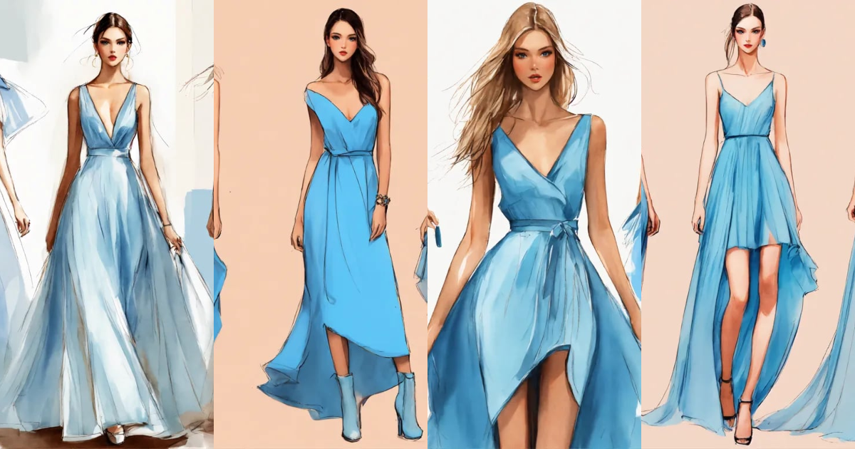 Lexica - Fashion illustrations, 12 different designs, rough sketches ...