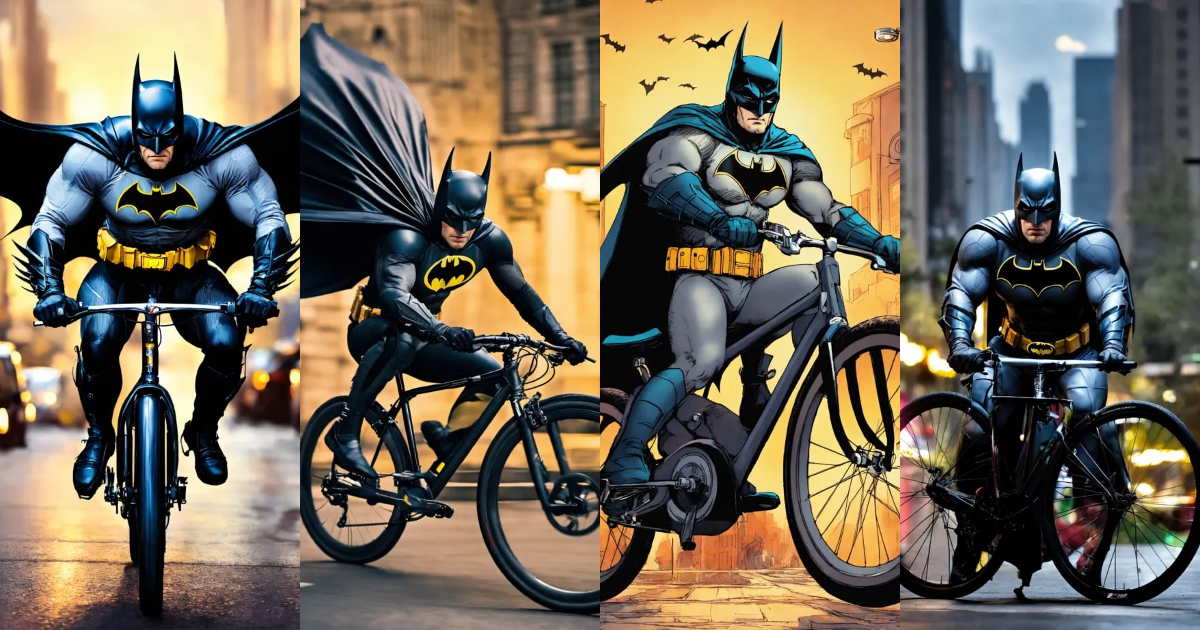 Lexica - Batman riding bicycle