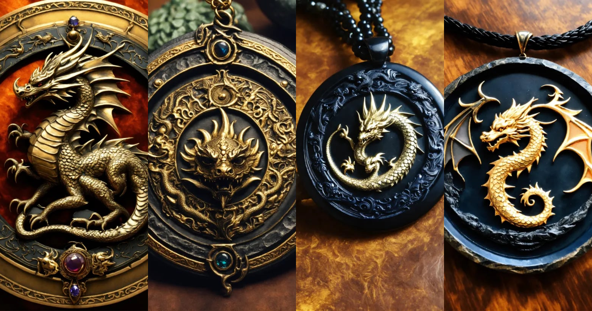 Lexica - Dragon on a medallion with a sun, amulet, jewelry, European ...