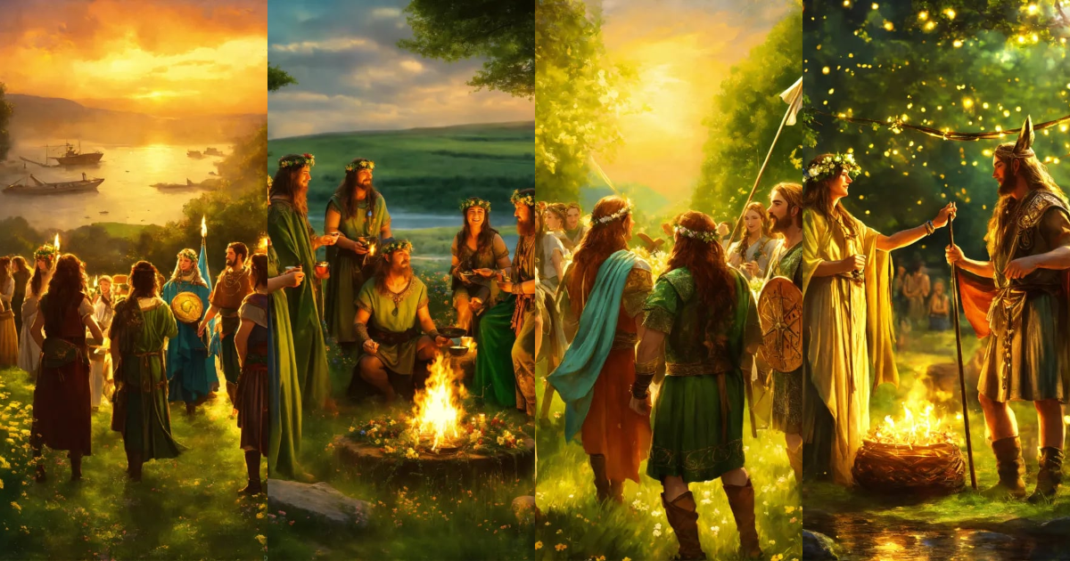Lexica - Ancient celts celebrating midsummer, digital art