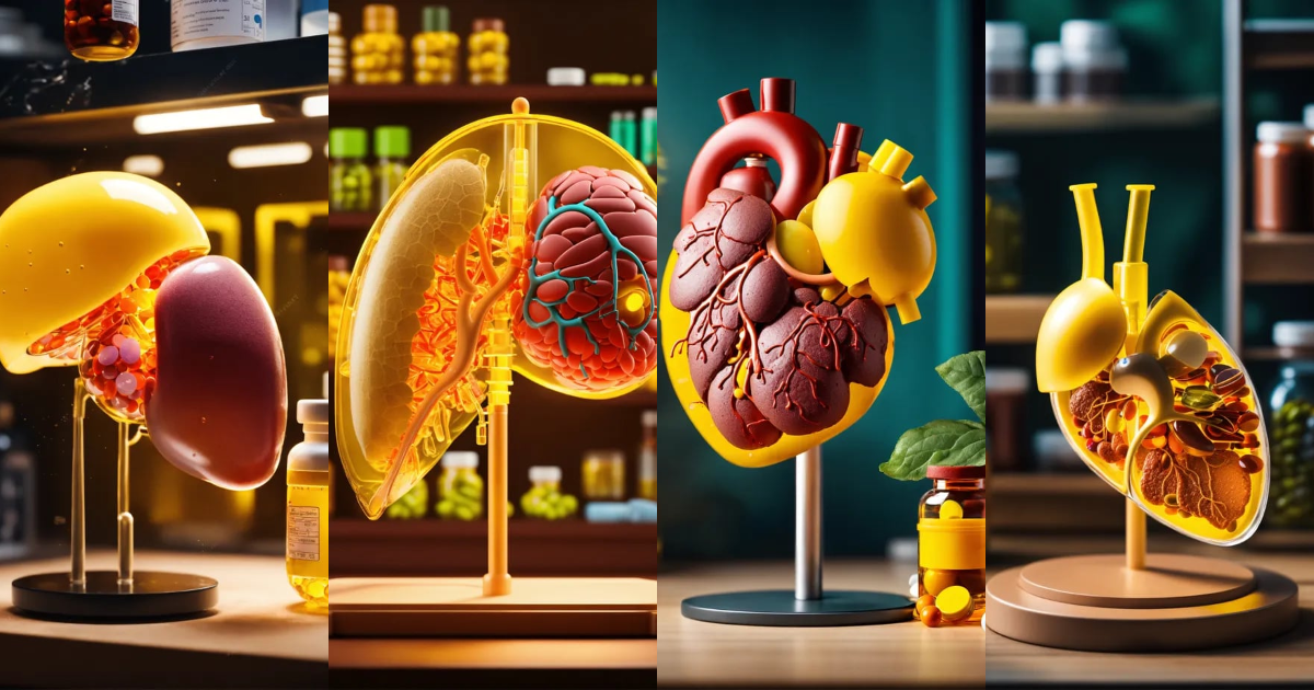 Lexica - Plastic 3d model of human liver and gallbladder on a stand. On ...