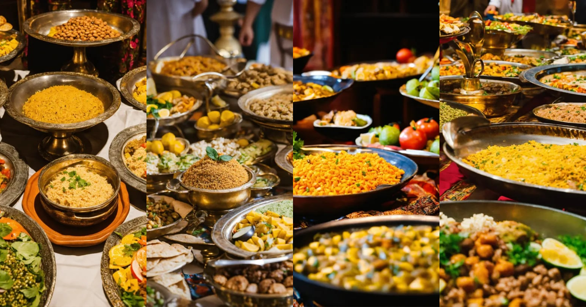 Lexica - A close up of a North African buffet table