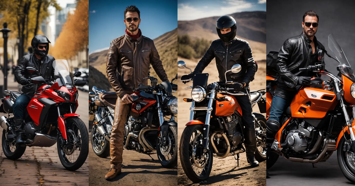 Lexica - "Generate images of a man dressed as a motorcyclist with a ...