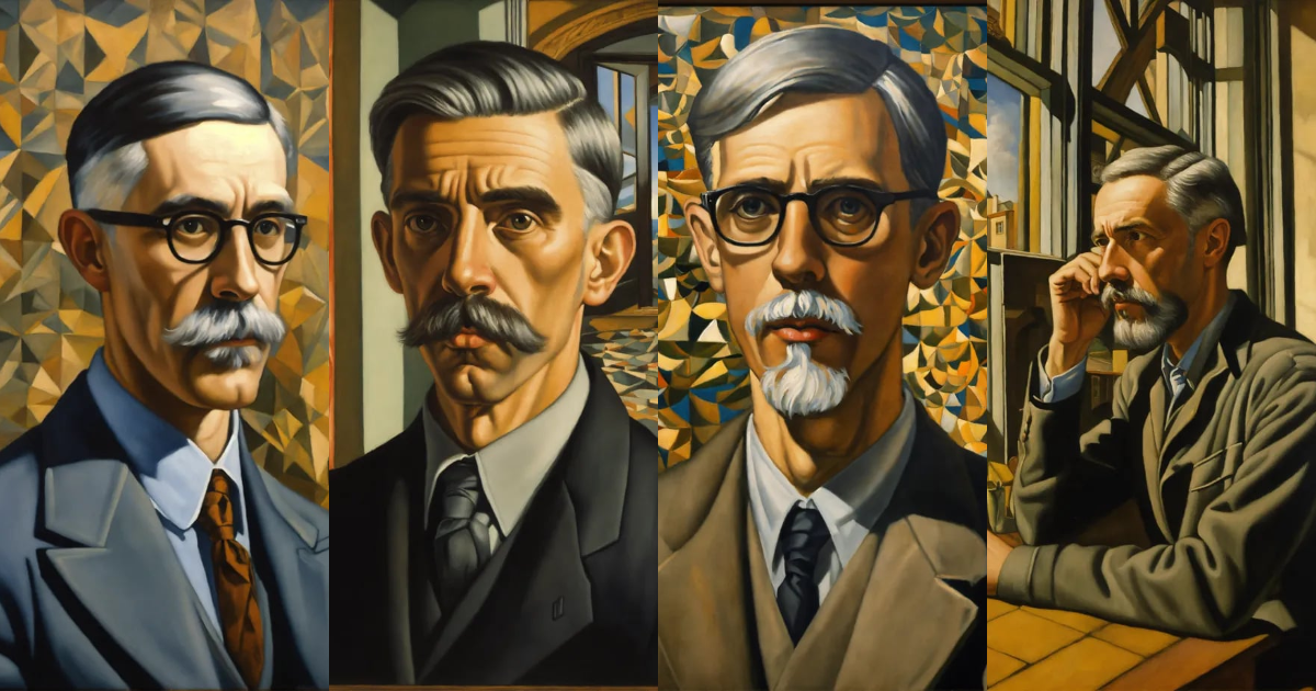 Lexica - Oil painting, self portrait of M.C. Escher, by M.C. Escher