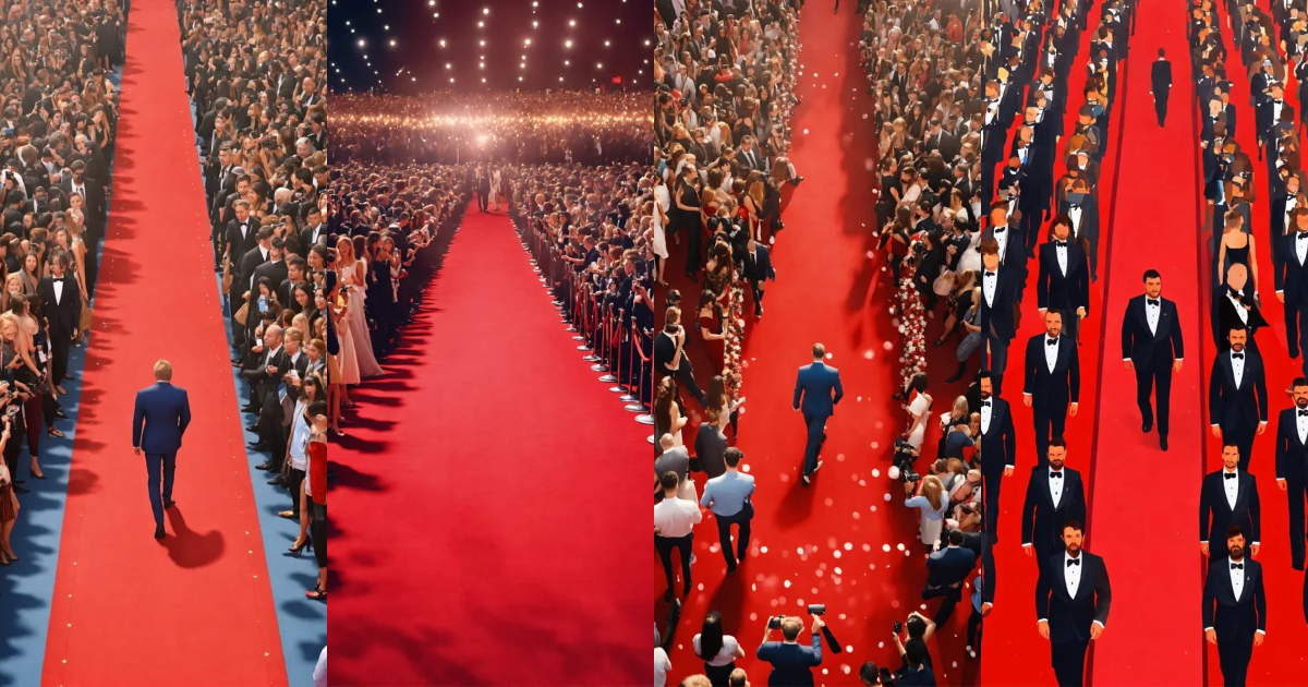 Lexica - Generate an image of a famous celebrity walking on a red ...