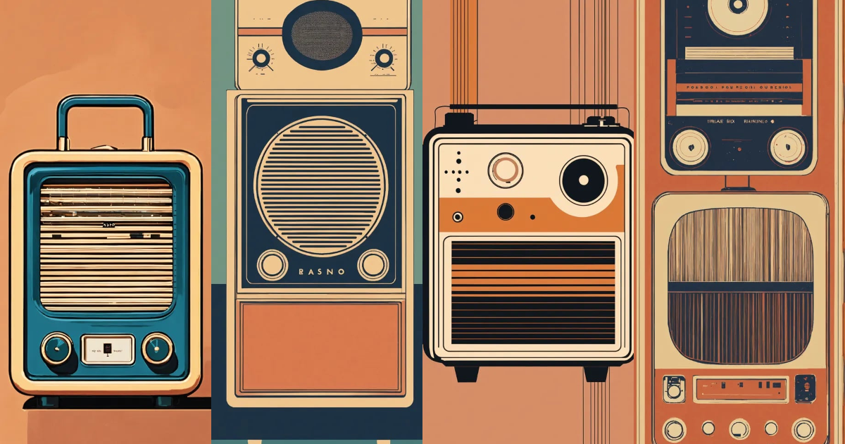 Lexica - A minimalistic illustration of a vintage radio, capturing its ...